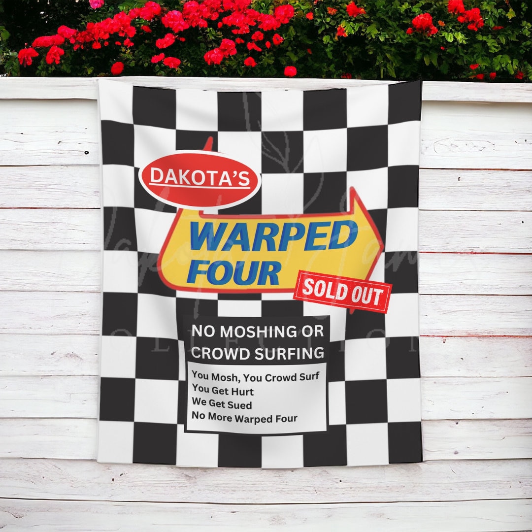 CUSTOMIZABLE 4th Birthday Warped Four Tapestry, Kids Fourth Birthday ...