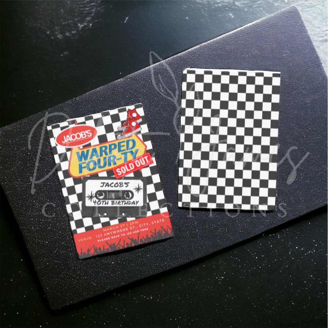 EDITABLE 40th Birthday Party Invitation, Warped Four-ty Birthday ...