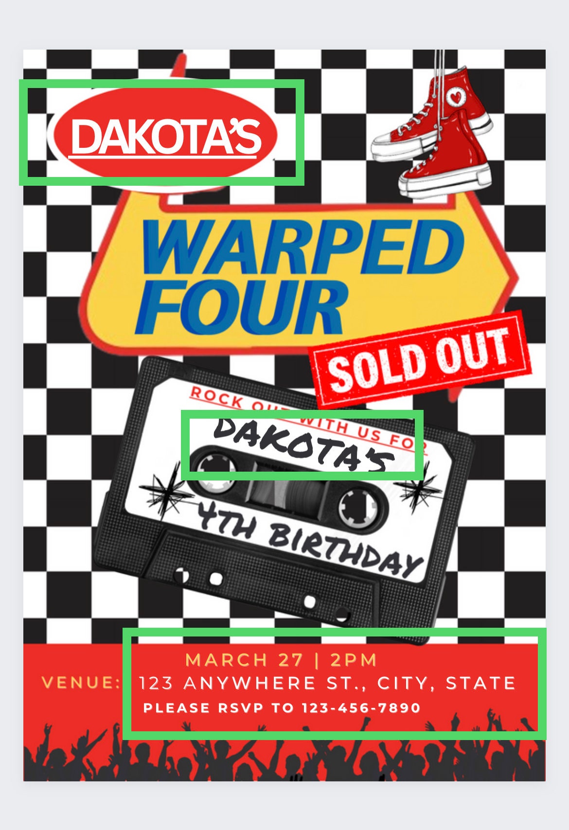 EDITABLE 4th Birthday Party Invitation, Warped Four Birthday Invitation ...