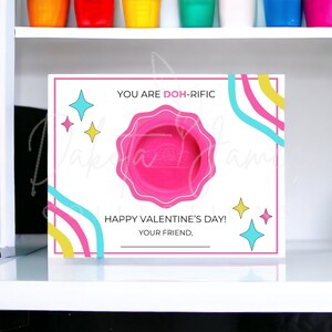 PRINTABLE Valentine’s Day Cards for Kids Classroom, Play-doh Valentine ...