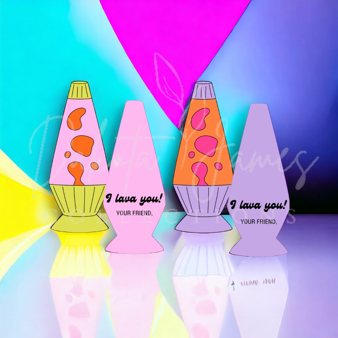 PRINTABLE Retro Valentines Day Card and Gift, Kids Classroom I Lava You ...