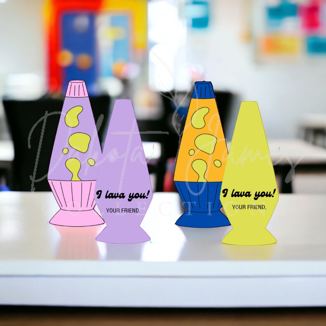 PRINTABLE Retro Valentine’s Day Card and Gift, Kids Classroom I Lava ...