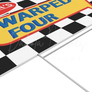 CUSTOMIZABLE 4th Birthday Warped Four Lawn Sign, Kids Fourth Birthday ...