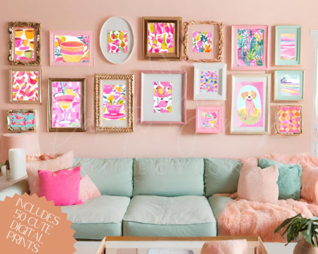 PRINTABLE 50 Digital Bright Colorful Artwork Paintings for Your Home ...