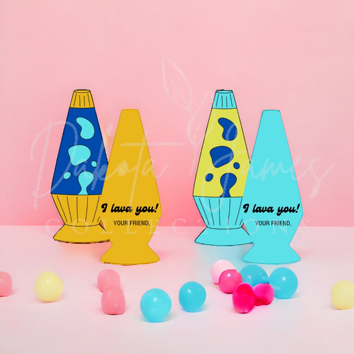 PRINTABLE Retro Valentines Day Card and Gift, Kids Classroom I Lava You ...