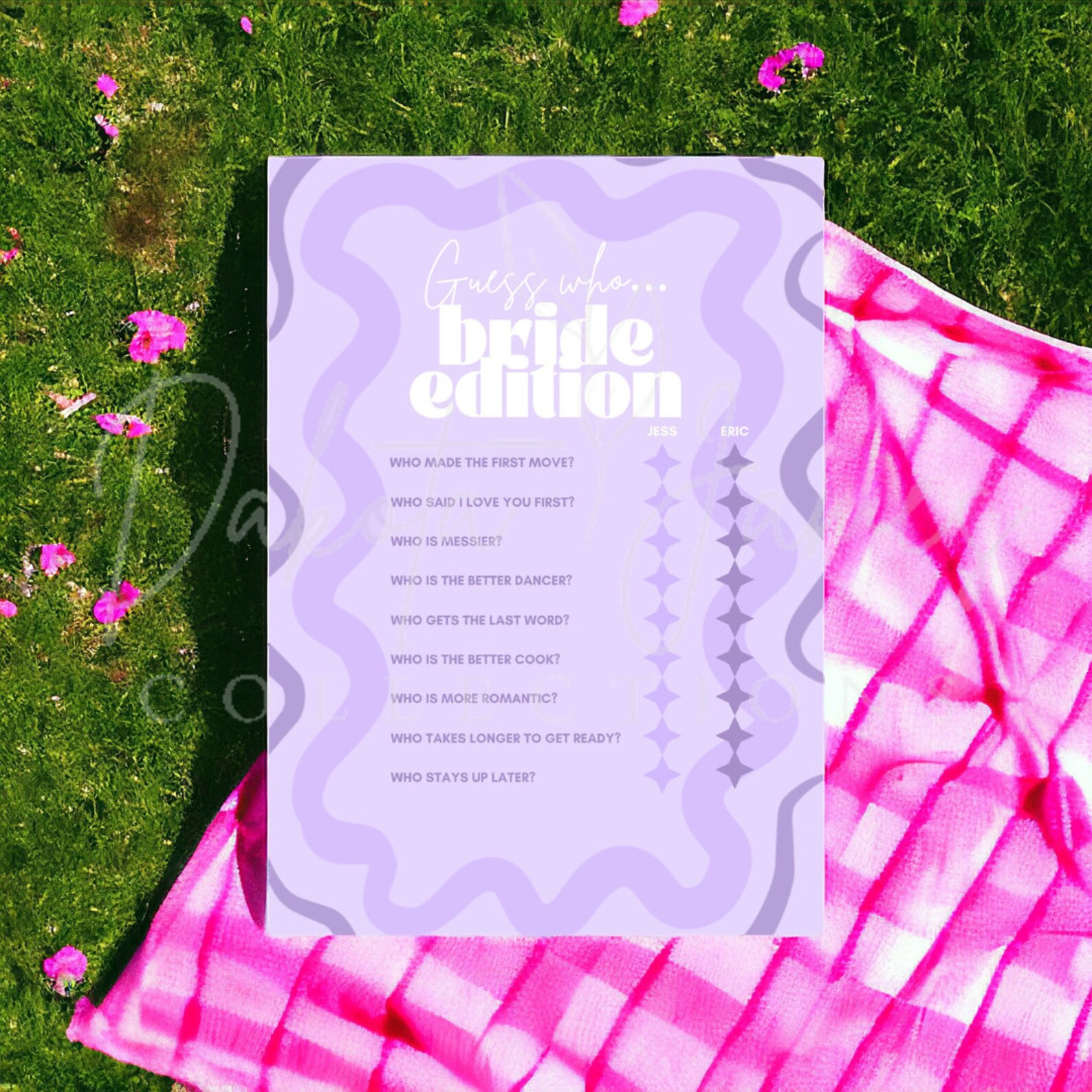 EDITABLE + PRINTABLE Set of 3 Purple Retro Y2K Bridal Shower or Hen ...