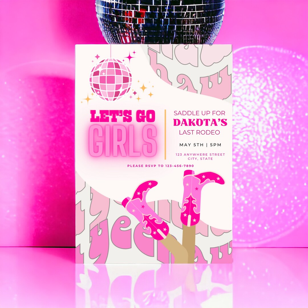 EDITABLE Let’s Go Girls Bachelorette Party Invitation, Bachelorette ...