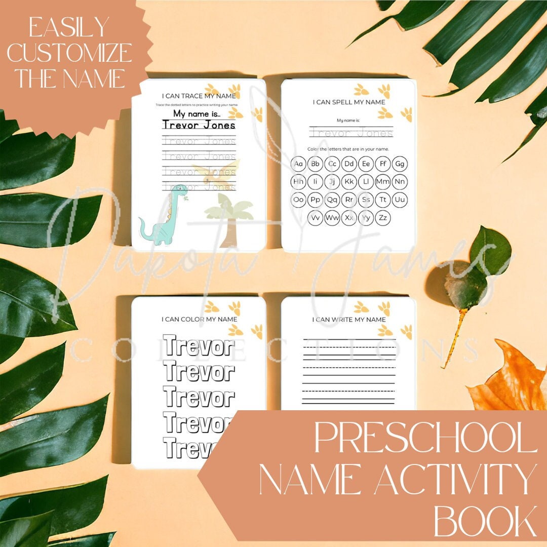 CUSTOMIZABLE Preschool Name Tracing Worksheets, Name Activity Sheets ...