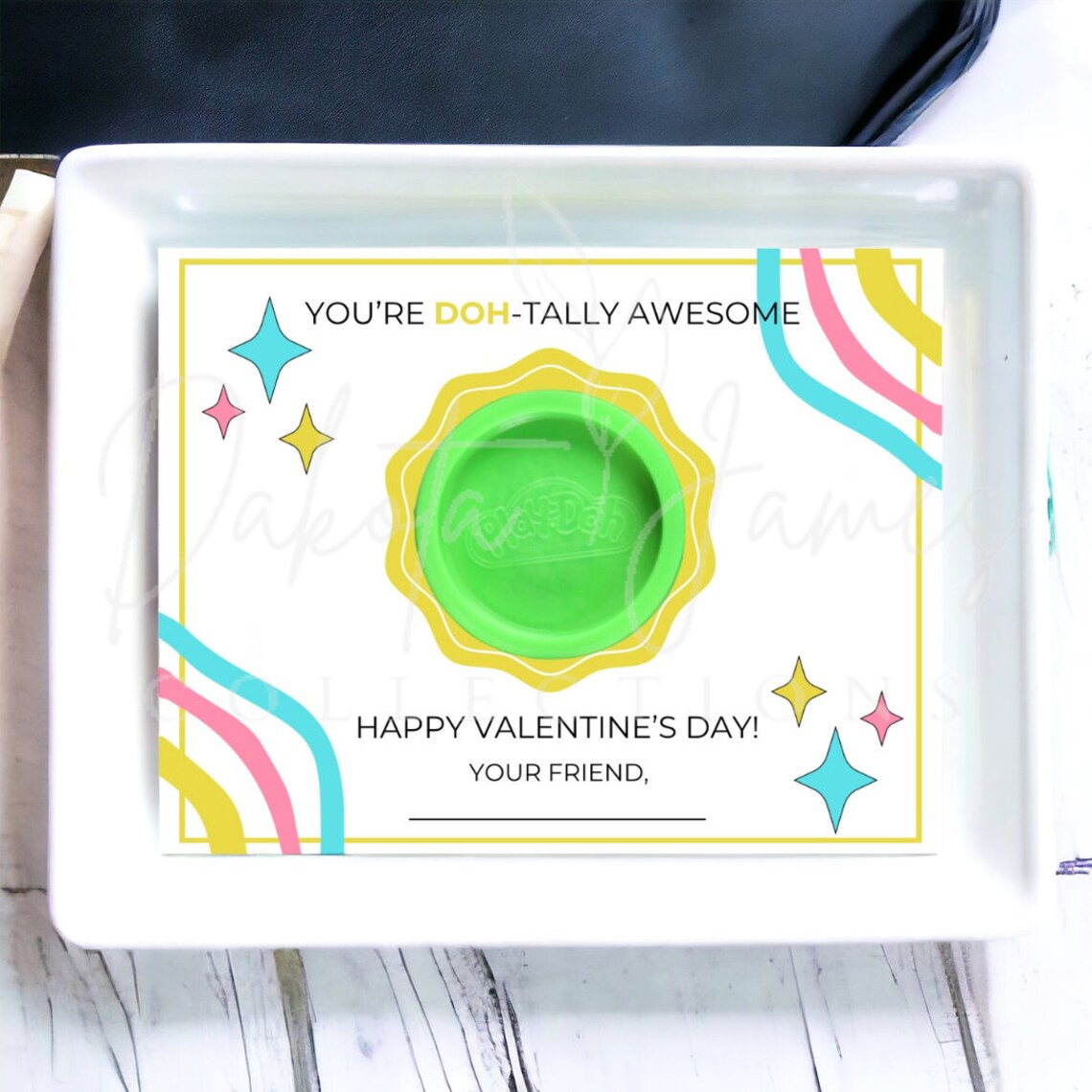 PRINTABLE Valentines Day Cards for Kids Classroom, Play-doh Valentine's ...