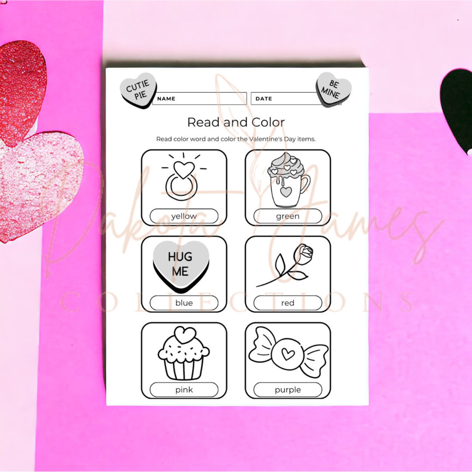 PRINTABLE Valentines Day Preschool Worksheets, Valentines Day ...