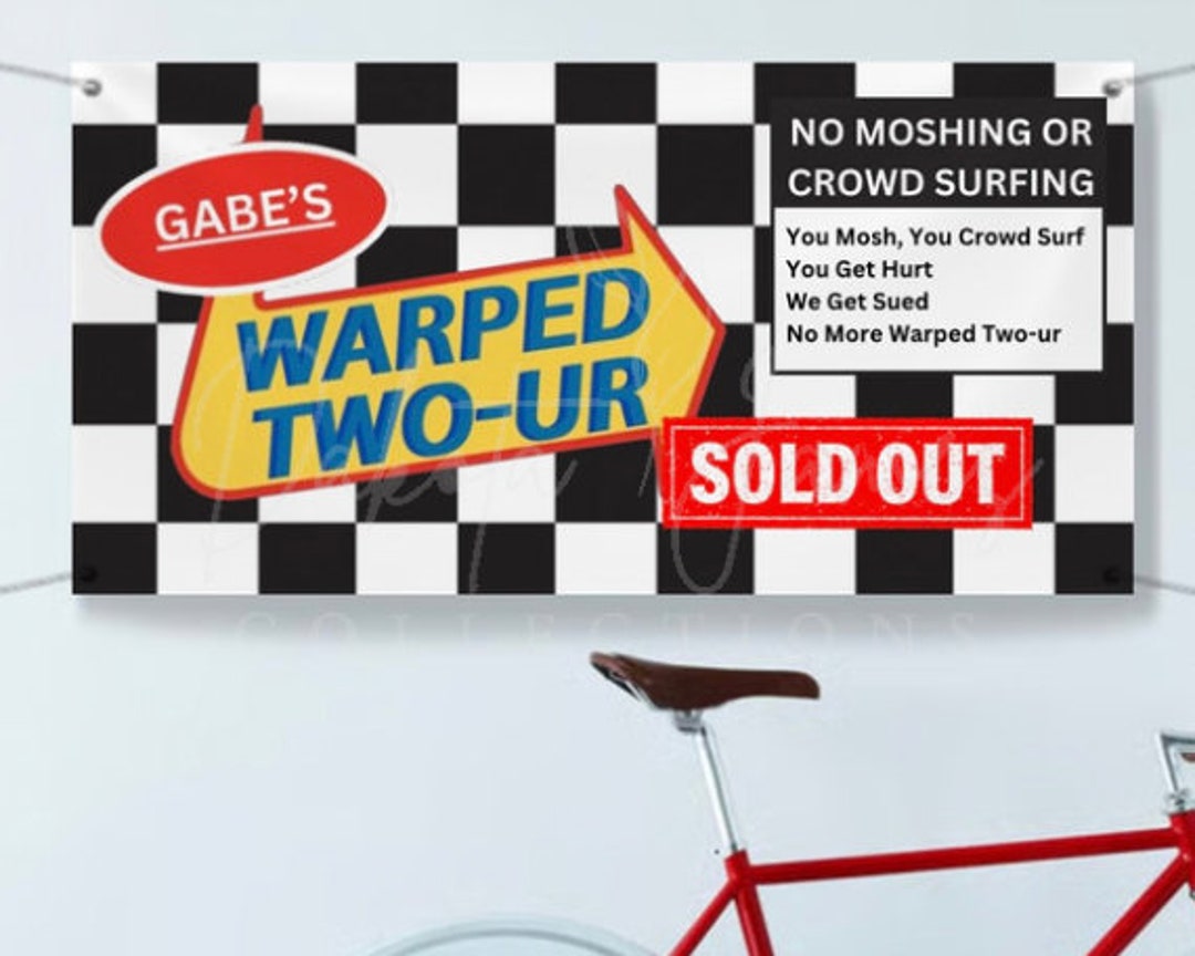 CUSTOMIZABLE Warped Two-ur Birthday Party Banner, Second Birthday Sign ...