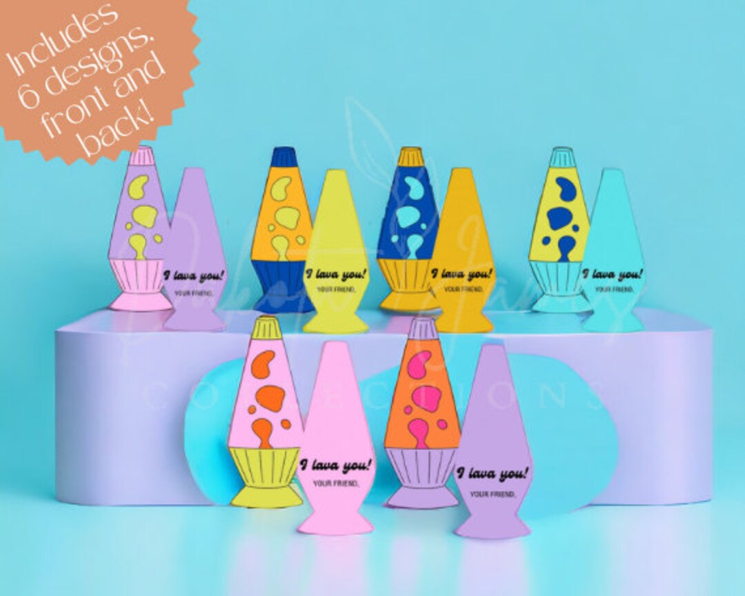 PRINTABLE Retro Valentine’s Day Card and Gift, Kids Classroom I Lava ...