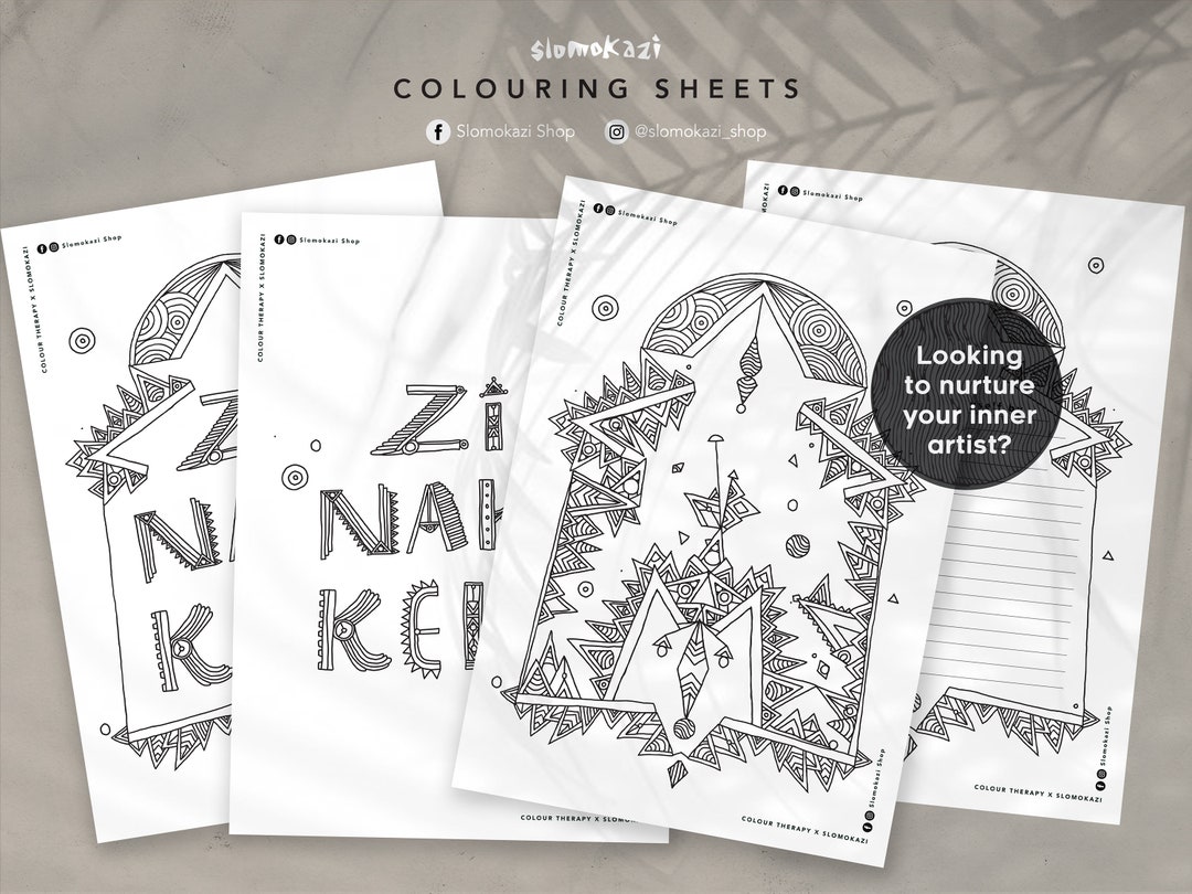 Colouring Pack for Adults • 4 Sheets • Instant Download • A4 Printable ...