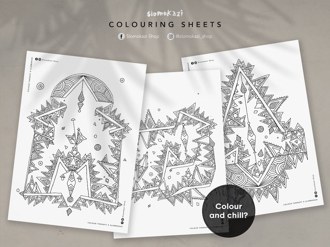 Pattern Colouring Sheet for All Ages • Instant Download • A4 Printable ...