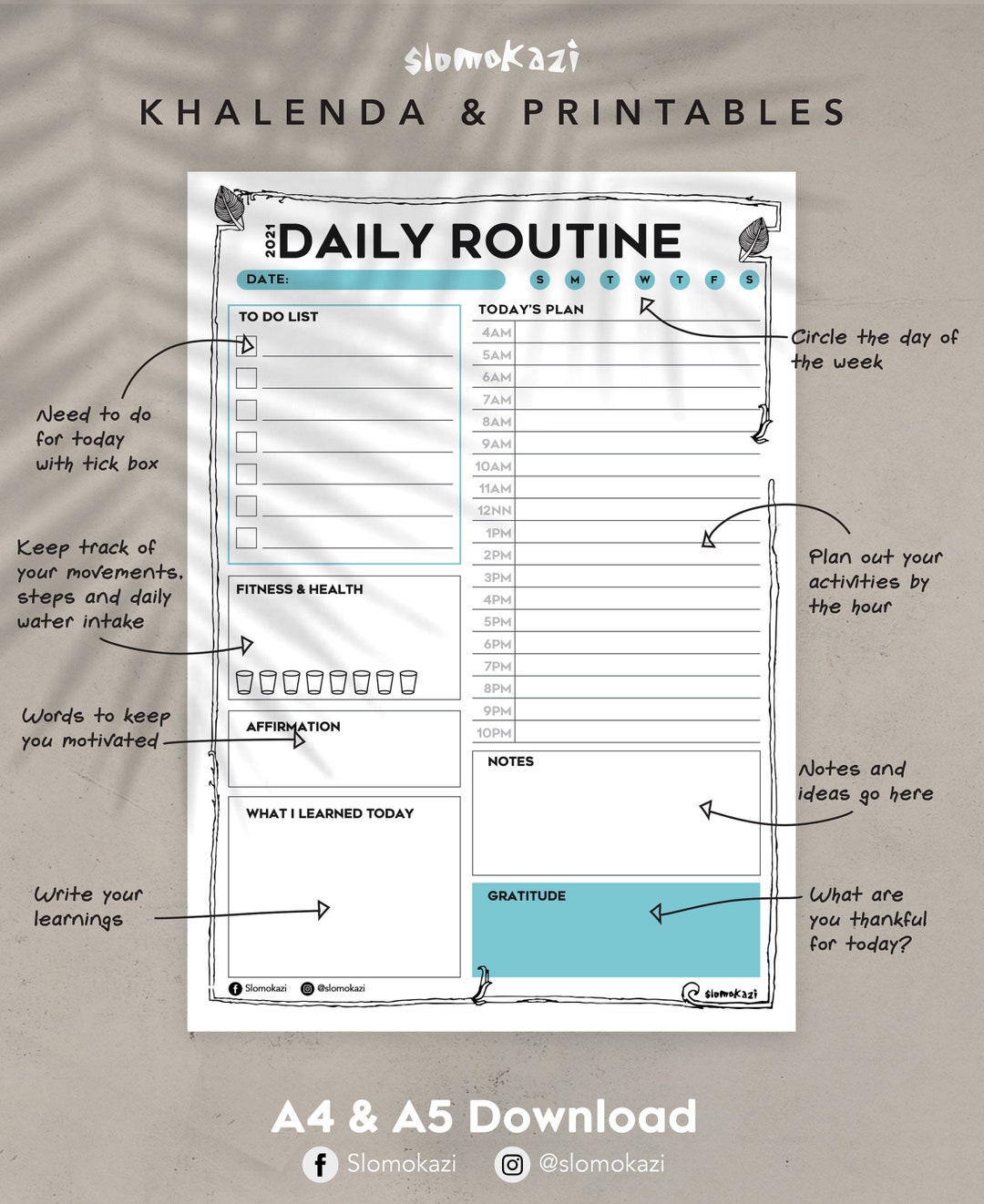 Daily Routine • Instant Download • Printable and Digital Use ...