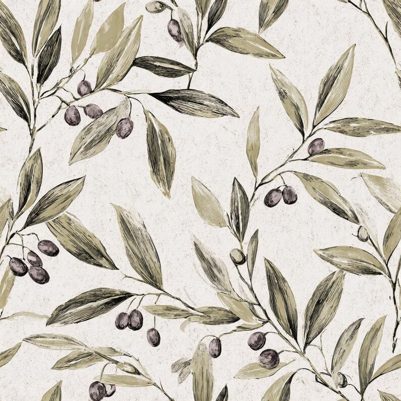 Provençal Olive Wallpaper - Etsy