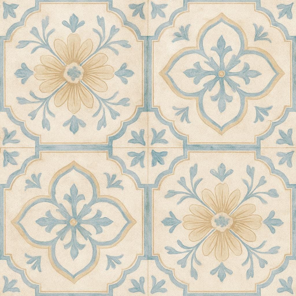 Vintage Provence Tile Wallpaper - Etsy