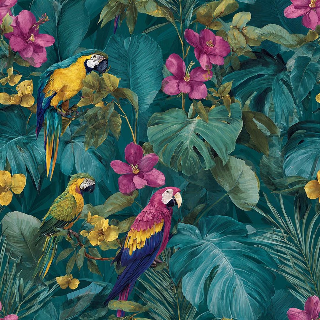 Parrot Bay Wallpaper - Etsy