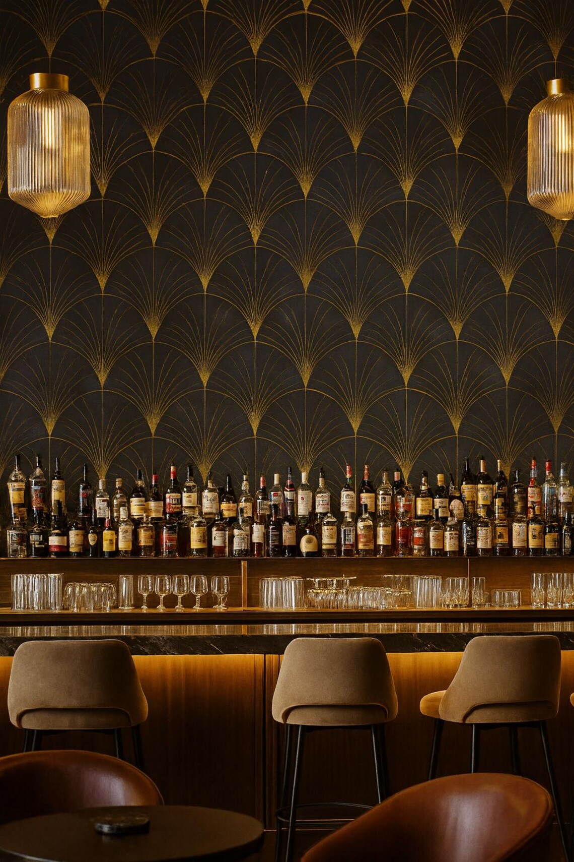 Gilded Deco Fan Wallpaper - Etsy