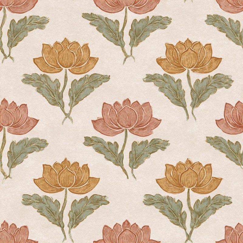 Wallpaper Asian Lotus - Etsy UK