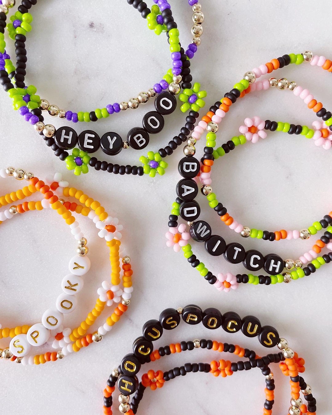 Halloween Bracelets, Halloween Bracelets for Women, Daisy Bracelet, Hey ...