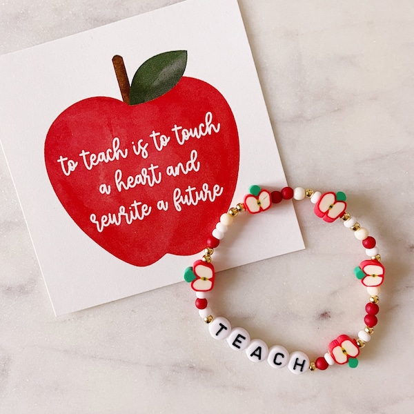 Beaded Teacher Bracelet - Etsy