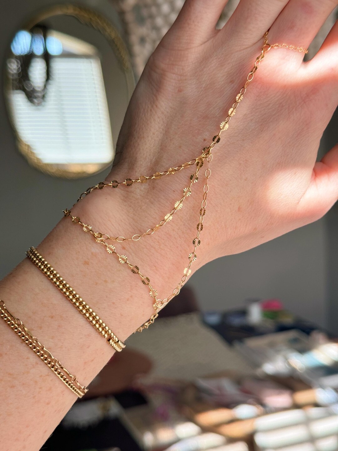 Hand Chain, Gold Filled Hand Chain, Handchain - Etsy