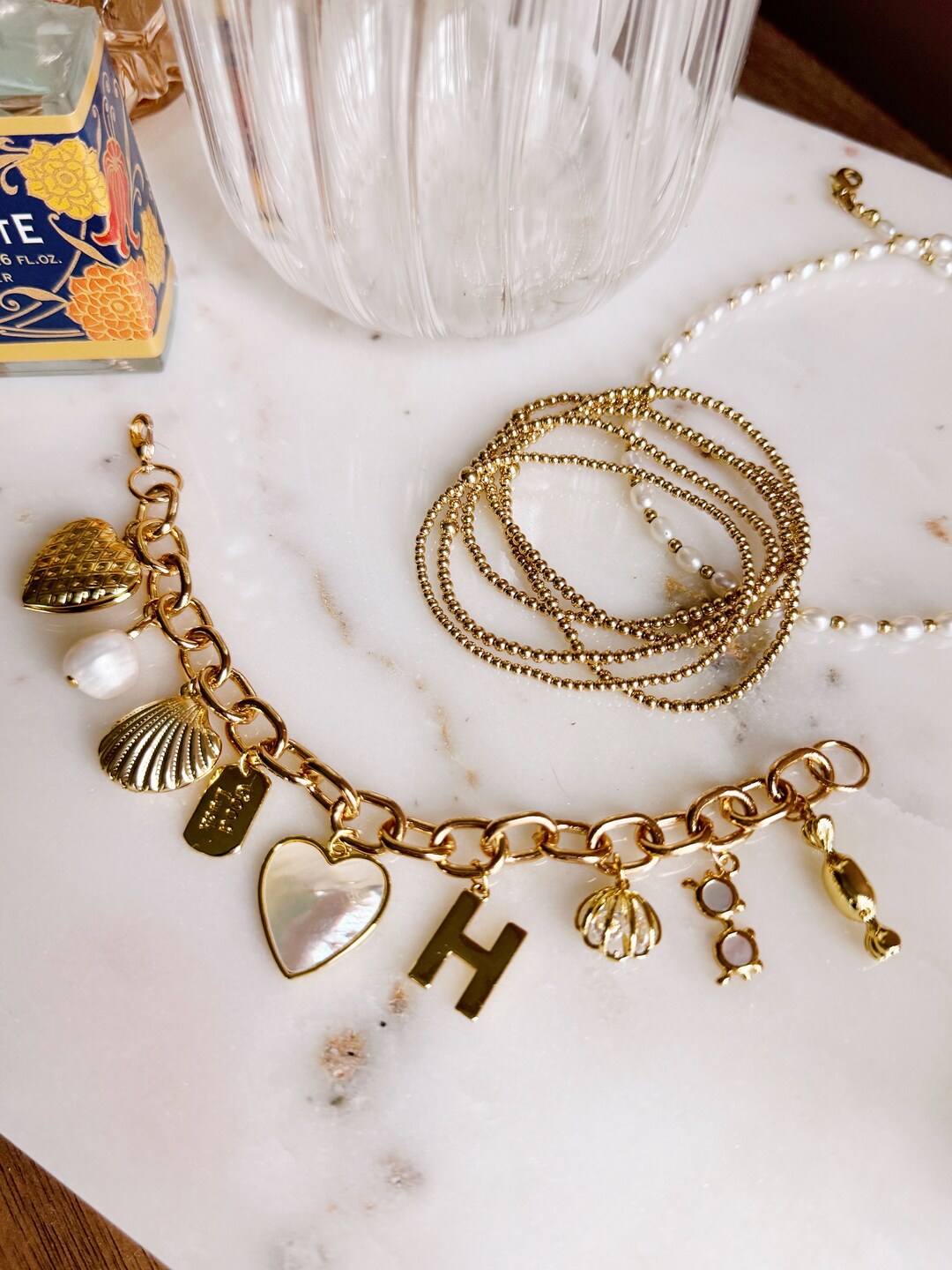 Charm Bracelet, Custom Charm Bracelet, Gold Filled Charm Bracelet, - Etsy