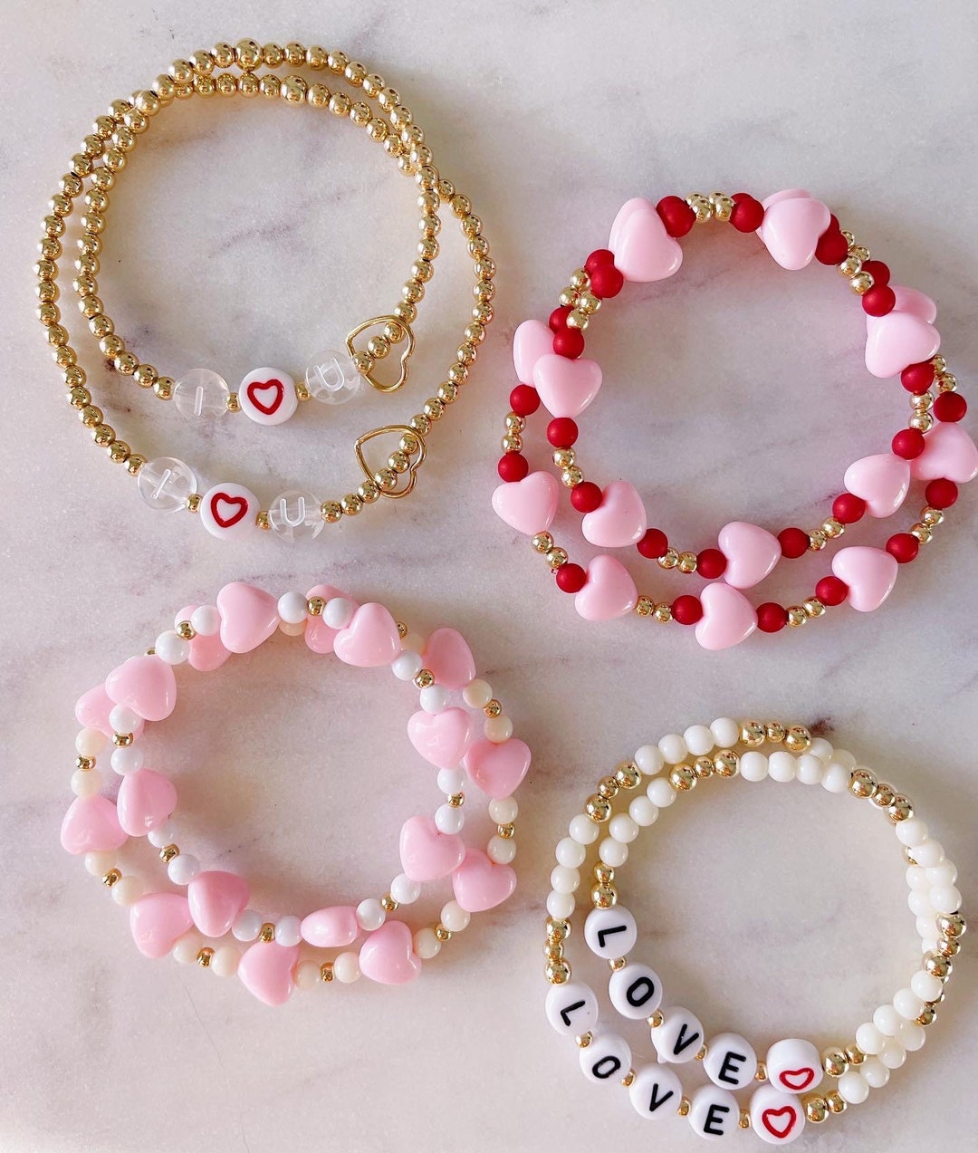 Mama Mini Bracelet Set, Valentine's Day Bracelet, Love Bracelet, Heart ...