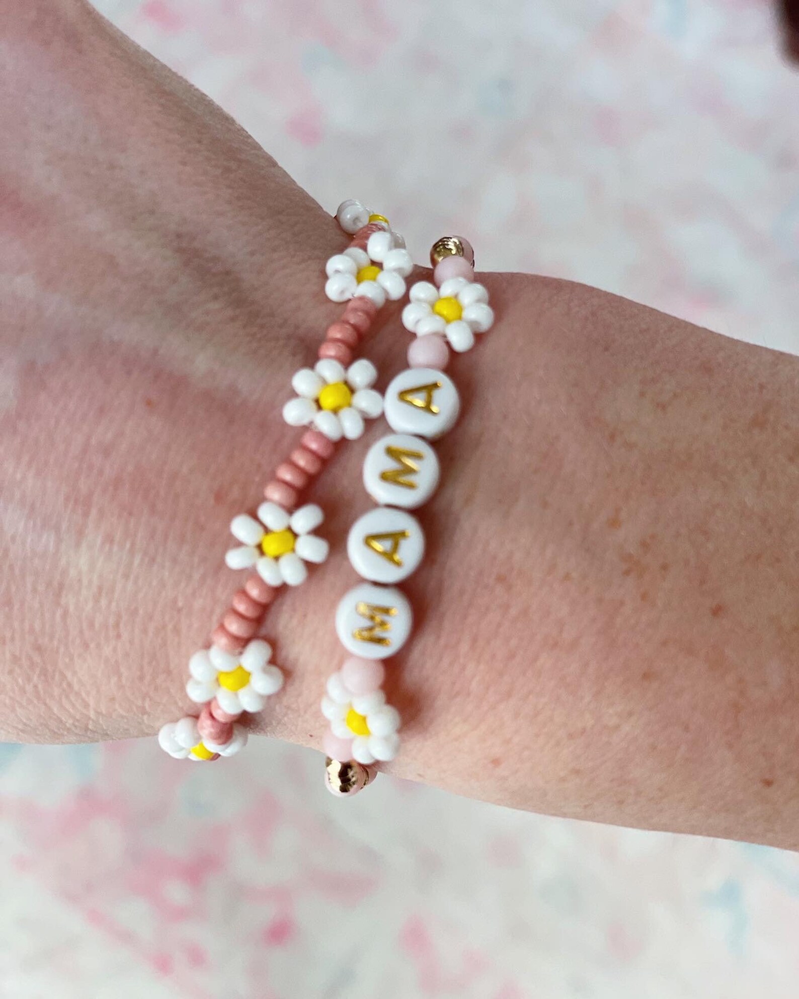 Daisy Beaded Bracelet Daisy Bracelet Mama Gold Filled - Etsy