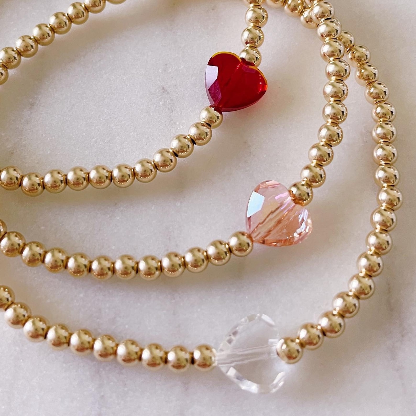 Swarovski Crystal Heart Bracelet 14k Gold-filled Heart - Etsy