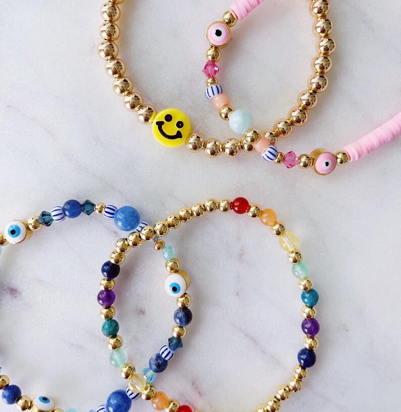 Smiley Face Bracelet Gold-filled Smiley Face Bracelet Beaded - Etsy