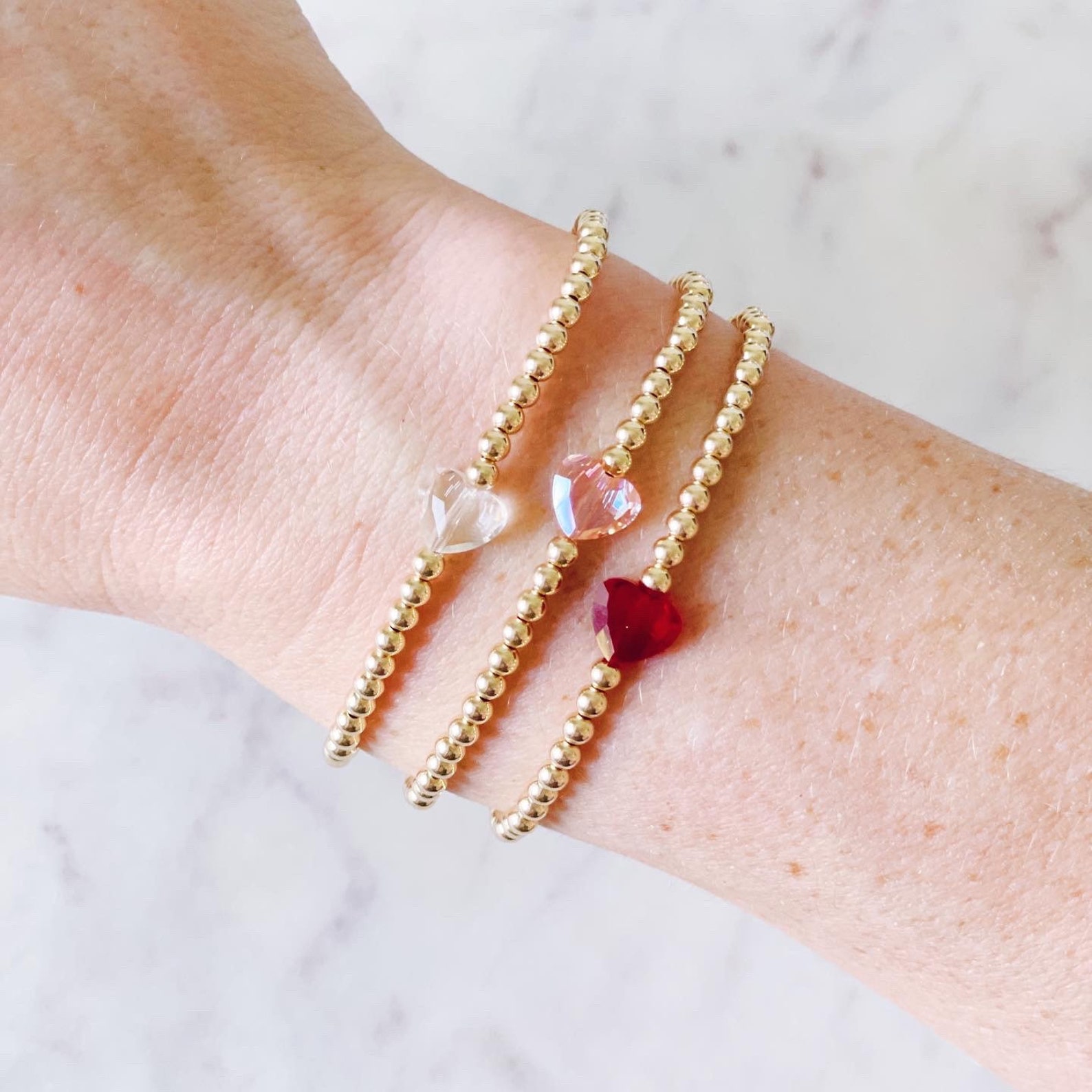 Swarovski Crystal Heart Bracelet 14k Gold-filled Heart - Etsy