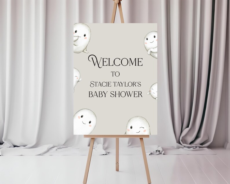 Little Boo Theme Baby Shower Welcome Sign Printed & Shipped - Etsy