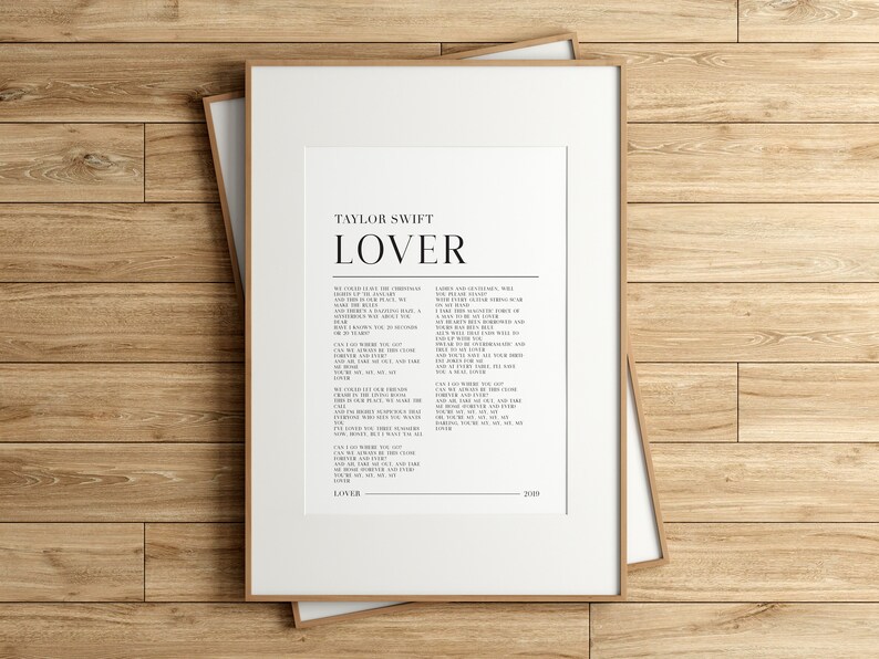 Custom Song Lyrics Wall Art | Printed & Shipped - Etsy