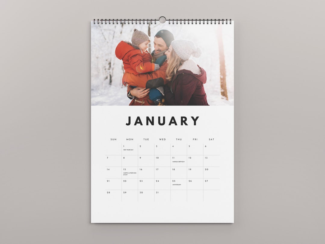 Custom Wall Calendar Simplistic Design Printed & Shipped - Etsy