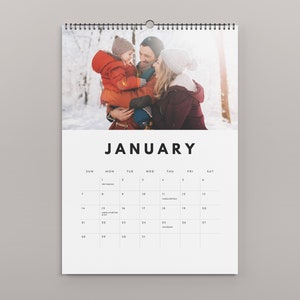 Custom Wall Calendar Simplistic Design Printed & Shipped - Etsy