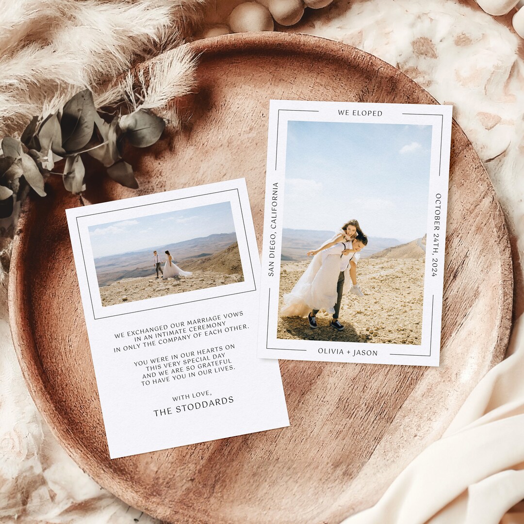 Whimsical Elopement Announcement Cards | Printed & Shipped - Etsy