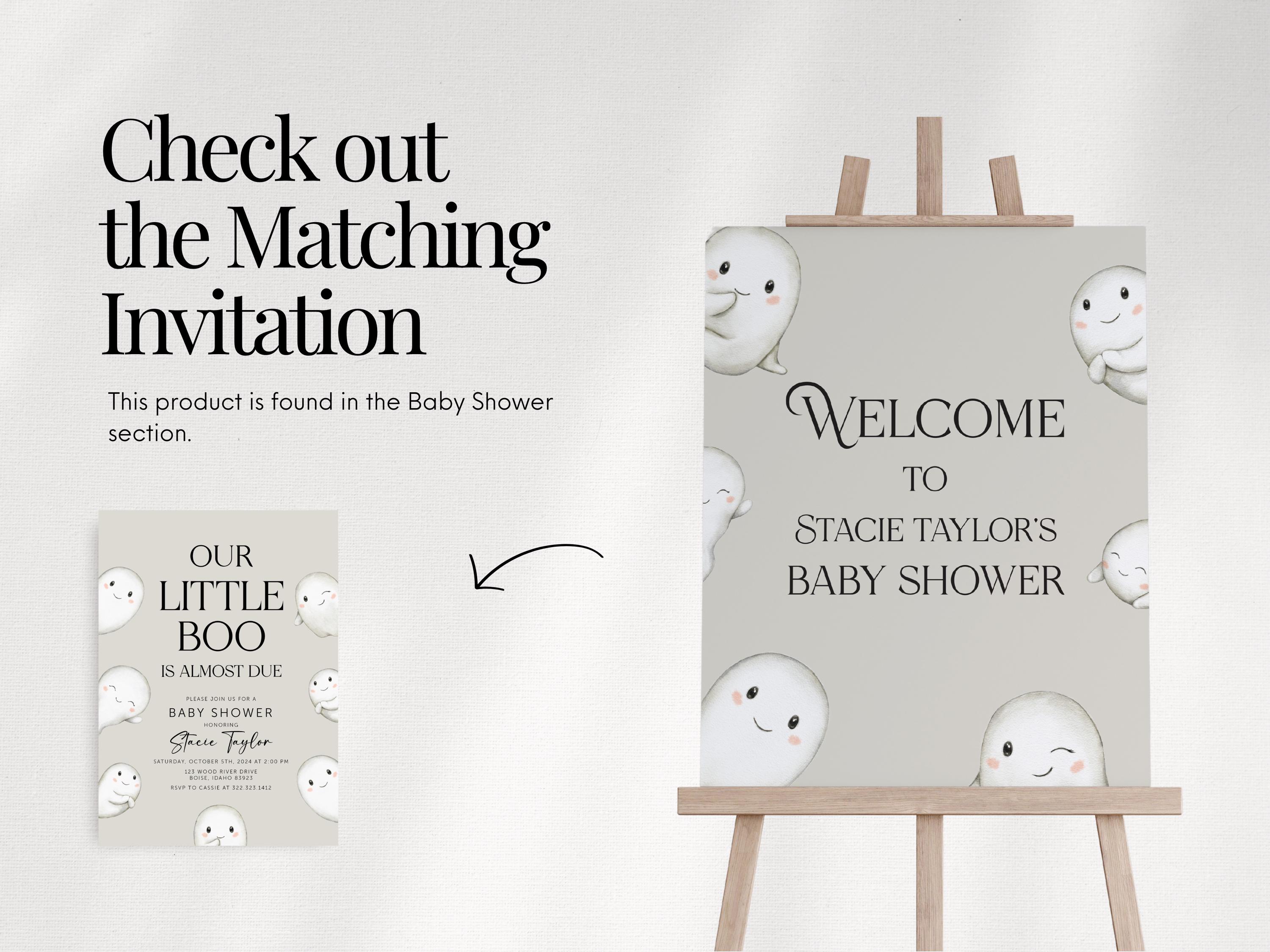 Little Boo Theme Baby Shower Welcome Sign Printed & Shipped - Etsy
