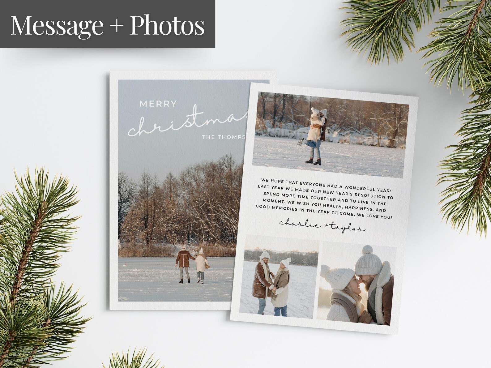 Simple Classic Christmas Cards | Printed & Shipped - Etsy
