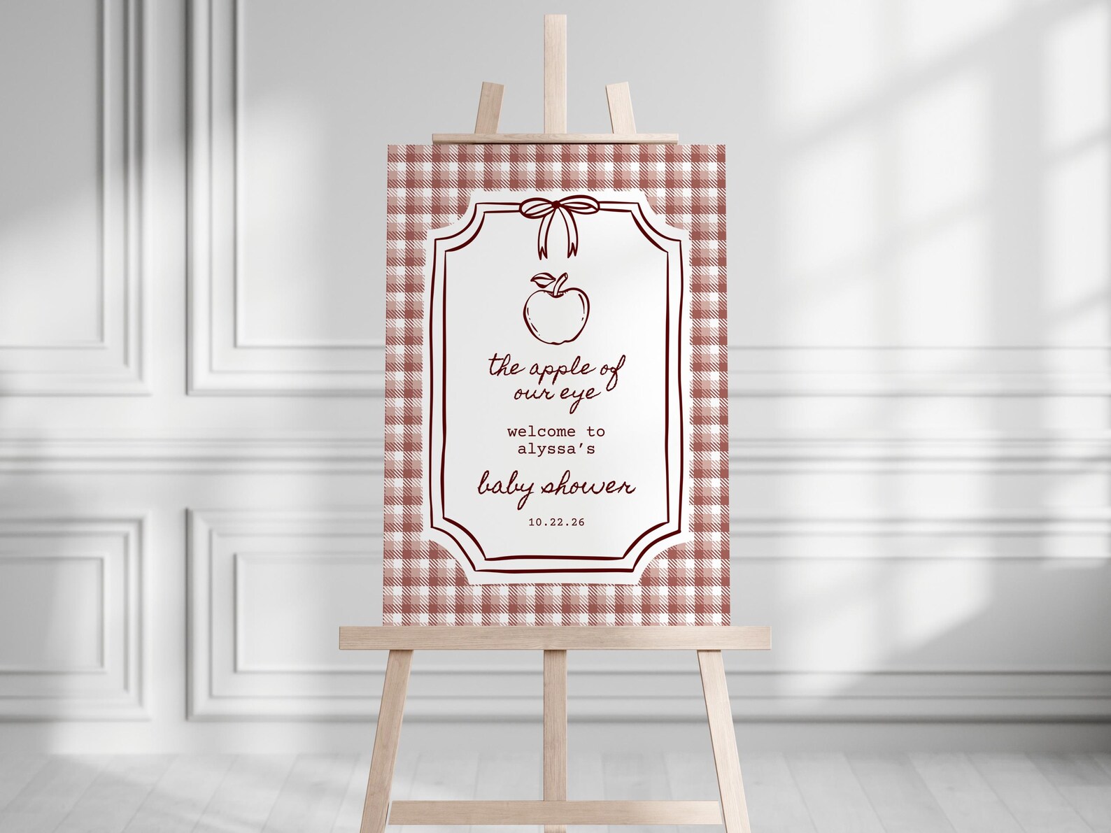 Apple of Our Eye Baby Shower Welcome Sign | Printed Fall Decor ...