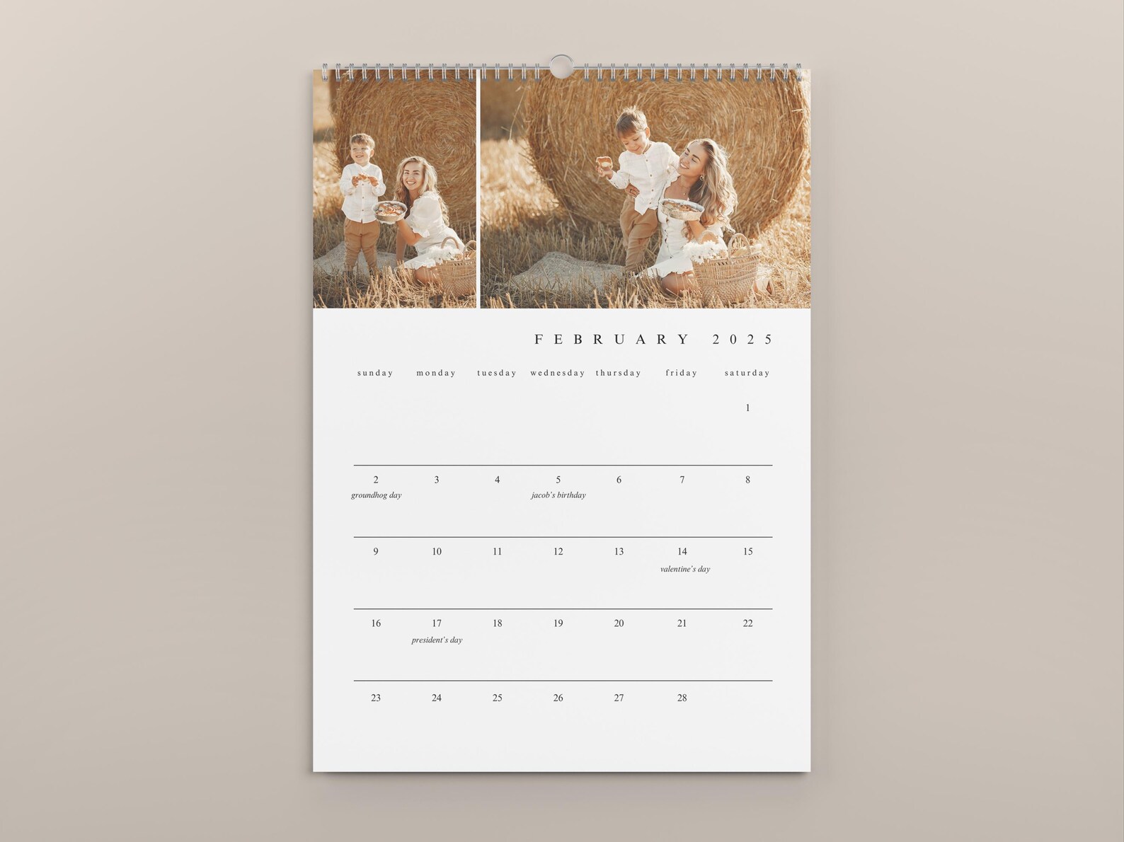 2025 Custom Wall Calendar Minimalistic Design Printed & Shipped - Etsy