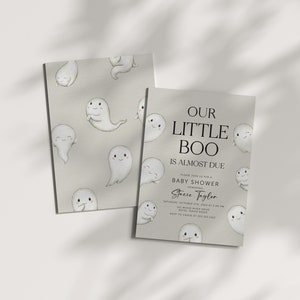 Little Boo Theme Baby Shower Invitation Printed & Shipped - Etsy