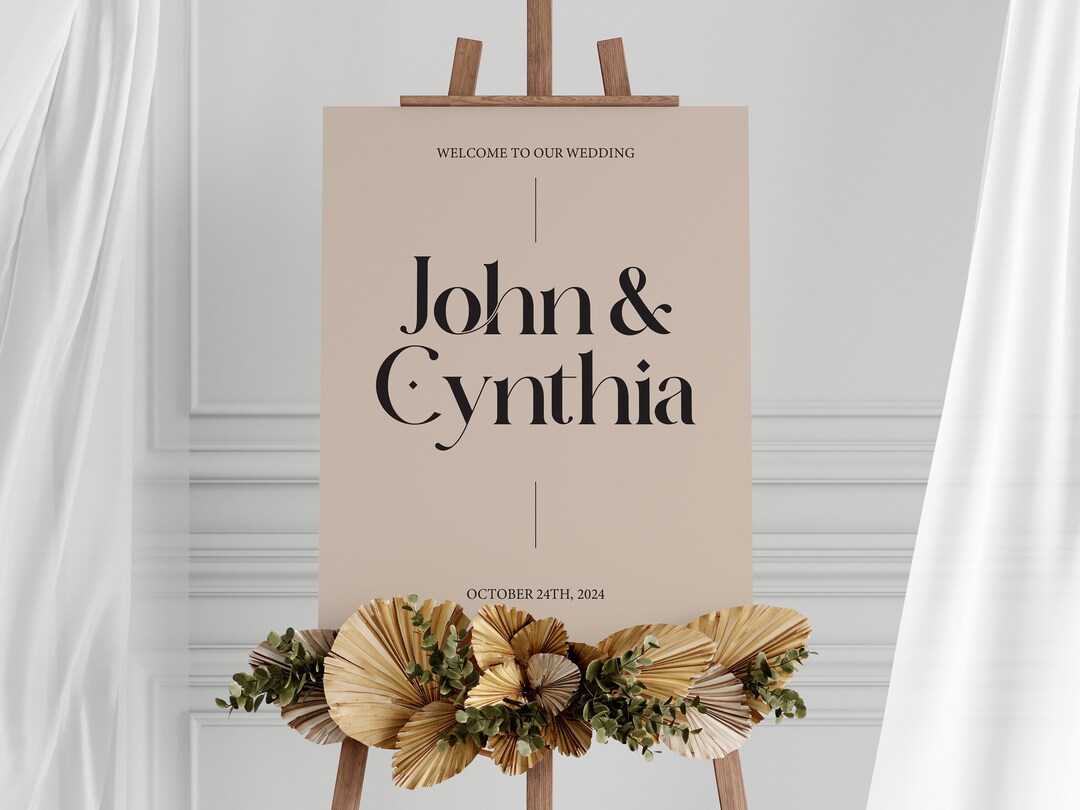 Contemporary Wedding Welcome Sign Printed & Shipped - Etsy