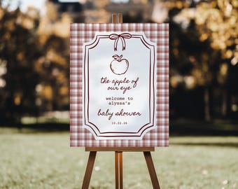 Apple of Our Eye Baby Shower Welcome Sign | Printed Fall Decor ...