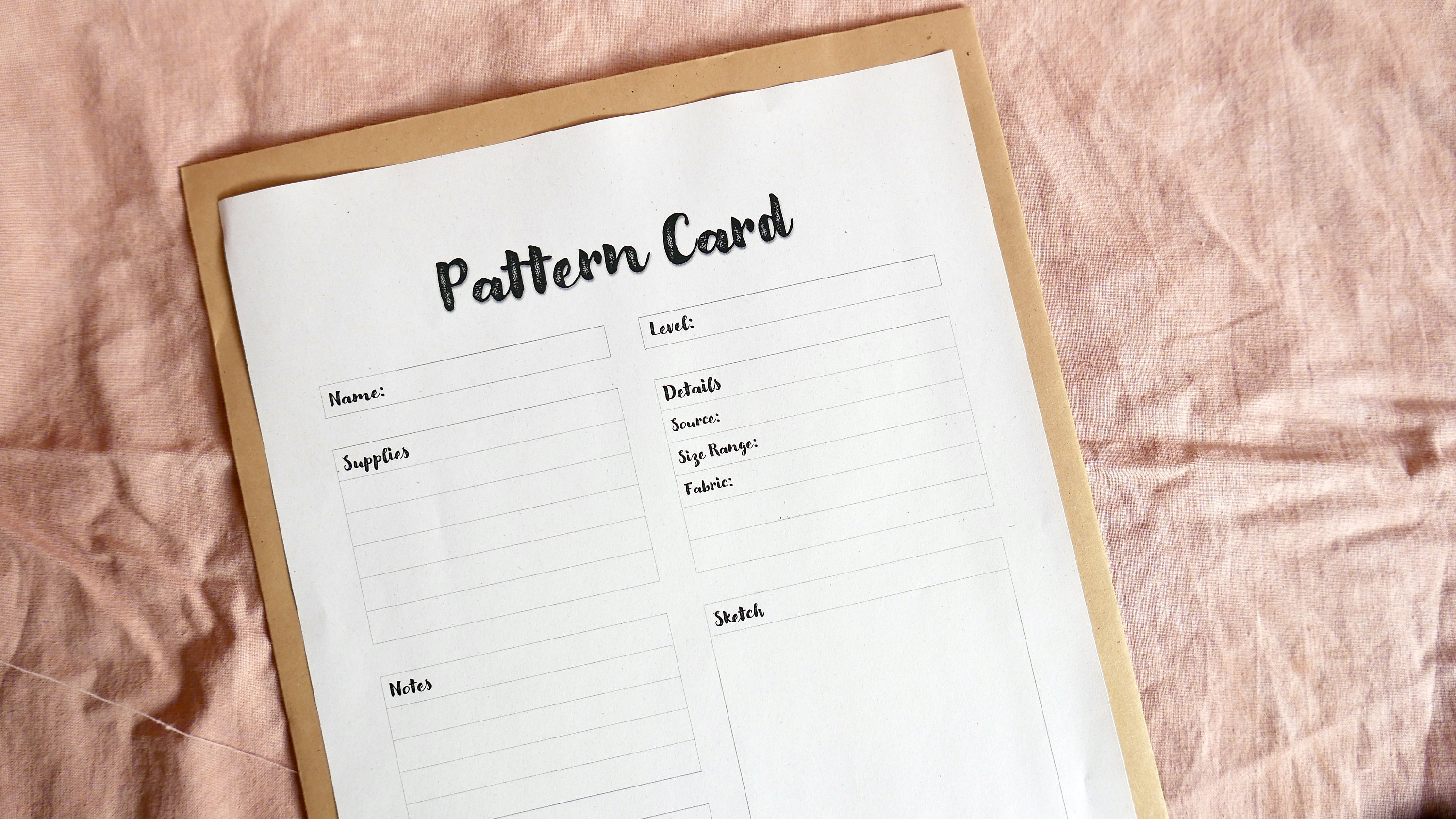 Pattern Record Card | Etsy