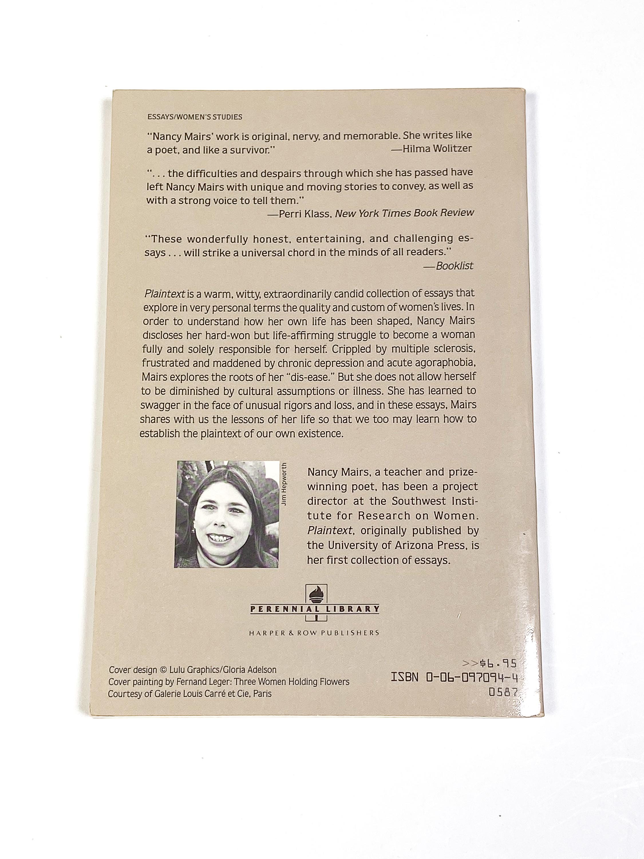 Plain Text - Deciphering a Woman’s Life - Nancy Mairs - Vintage ...