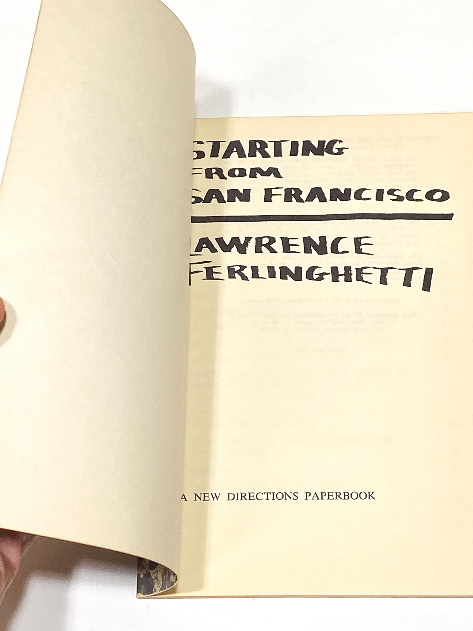 Lawrence Ferlinghetti - Starting From San Francisco - Poem Book of ...