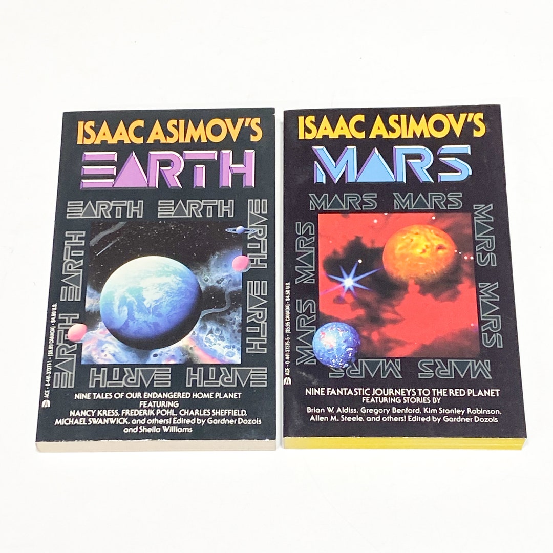 Isaac Asimov Earth & Mars Science Fiction Book Lot of 2 Sci Fi ...