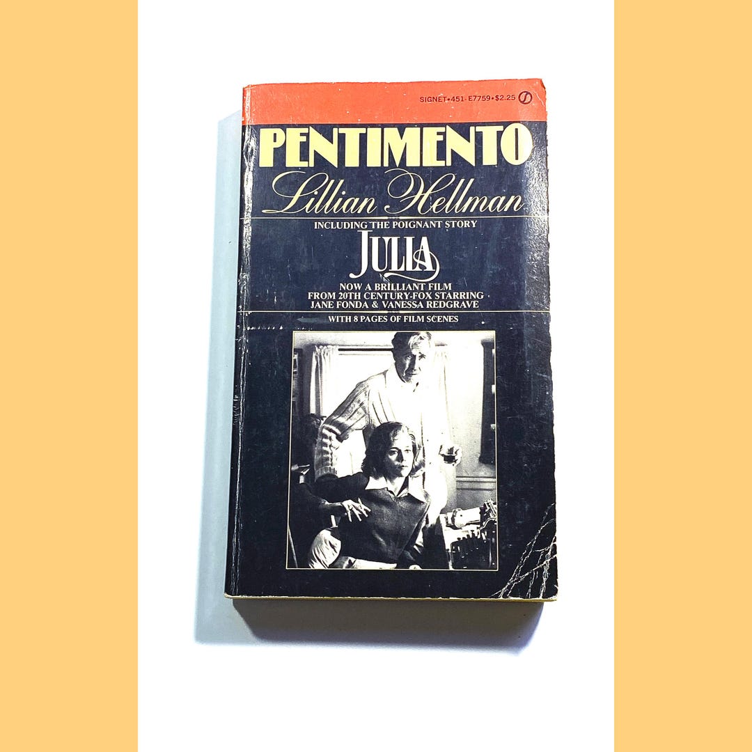 Pentimento - Lillian Hellman - Vintage Paperback Book - Memoir ...